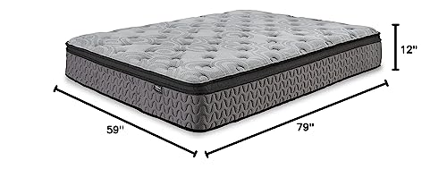 Signature Design by Ashley Queen Mask Augusta2 Mattress 12 Inch Euro Pillow Top Hybrid Mattress with Lumbar Support Gel Memory Foam