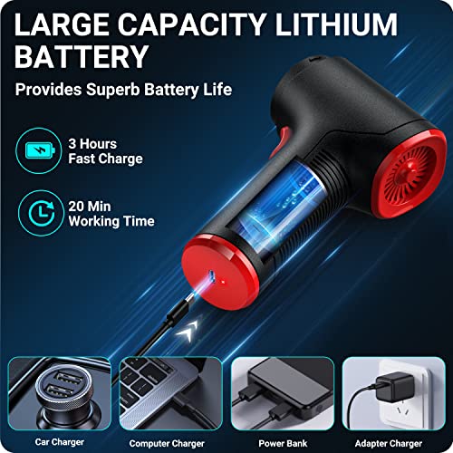CSCL Handheld Car Vacuum Cleaner High Power Cordless, 120W Portable Wireless Car Vacuum Cleaner Rechargeable with Strong Suction & Air Duster, Mini Hand held Vacuum Cleaner for Car Home