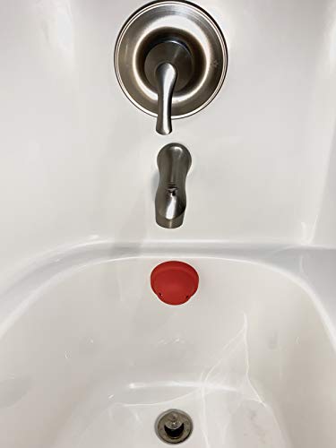 Bath Tub Overflow Drain Cover, Trip Lever Cover, Protects from Accidental Contact of Lever, Overflow Plate Cover, Use Lever While Installed, Durable, Soft, Kids Can't Pull Off, Easy Install (Orange)