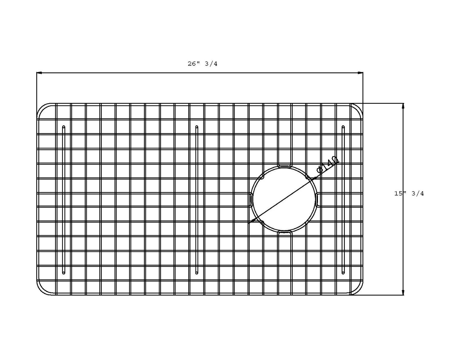 Fine Fixtures GFC3018SU Stainless steel Kitchen Sink Bottom Grid - 30 Inch Bowl. (26" 3/4 x 15" 3/4)