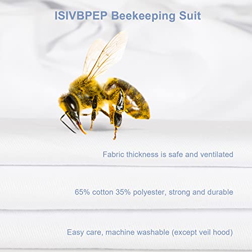 Bee Suits for Men Women,Bee Keeper Suite with Beekeeping Gloves,Beekeeping Suit with Veil Hood,Fully Body Durable Beekeeper Suite,Suitable for Professional Beekeepers and Beginners(L)