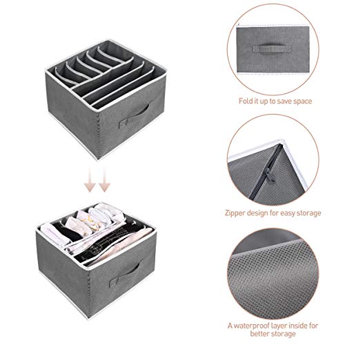 Cabilock Hanging Closet Organizer 4 Shelves with Drawer 4 Side Mesh Pockets Hanging Shelves for Closet Grey 13L×13W×36.4H inch