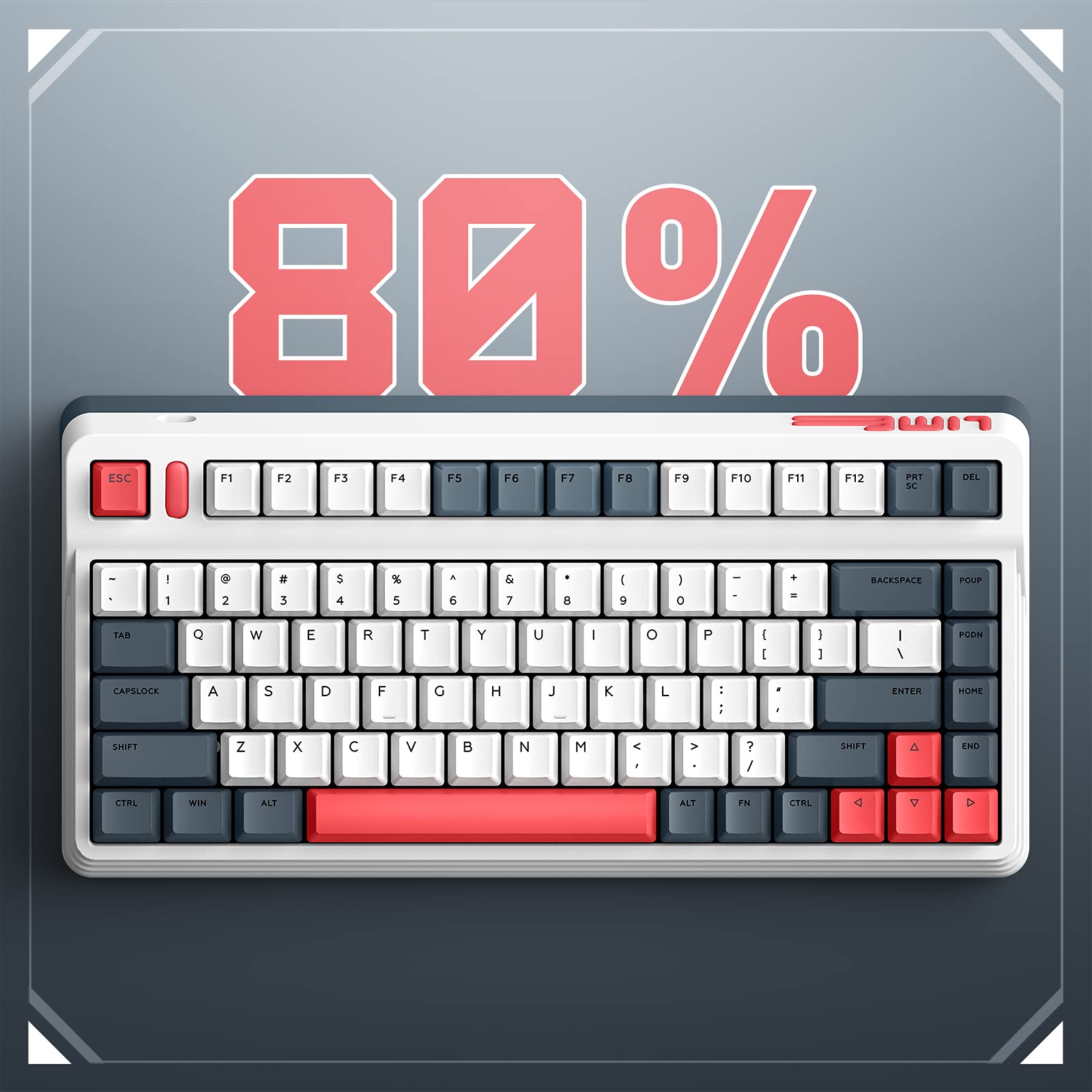 iQunix L80 Gaming Keyboard, 2.4G Wireless Mechanical Keyboard with Cherry MX Brown Switch, Compact 83 Keys RGB LED Backlit Hot Swappable Keyboard for Windows/Mac/Android/iOS