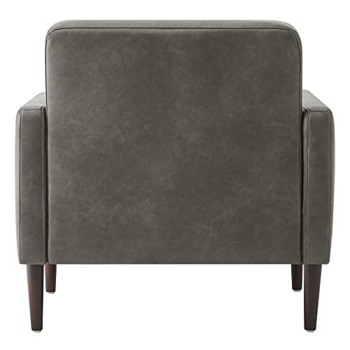 CHITA Mid-Century Sofas Furniture 32.3''W Faux Leather Single Sofa Couch Sets for Living Room Apartment, Grey