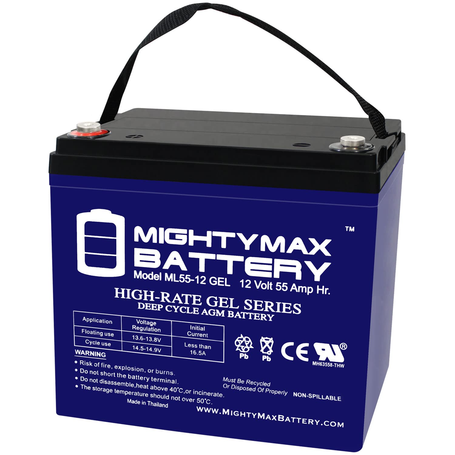 Mighty Max Battery 12V 55AH Gel Replacement Battery Compatible with Minn Kota Trolling Motors