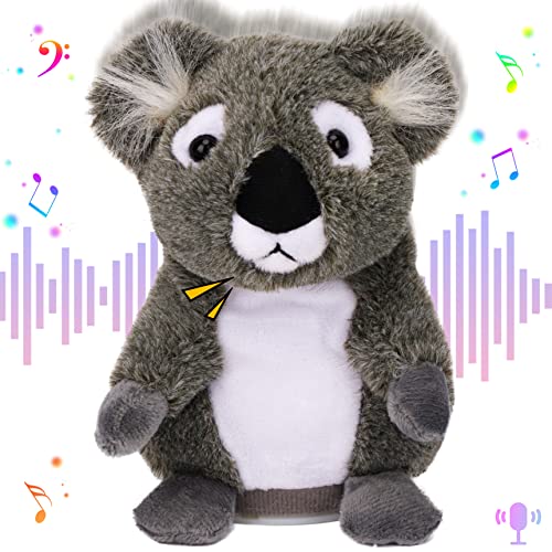 Cuteoy Talking Koala Stuffed Animal Repeats What You Say Shaking Electric Plush Toy Interactive Animated Toys Speaking Mimicking Plush Birthday Easter Gifts for Boy Girl 7"