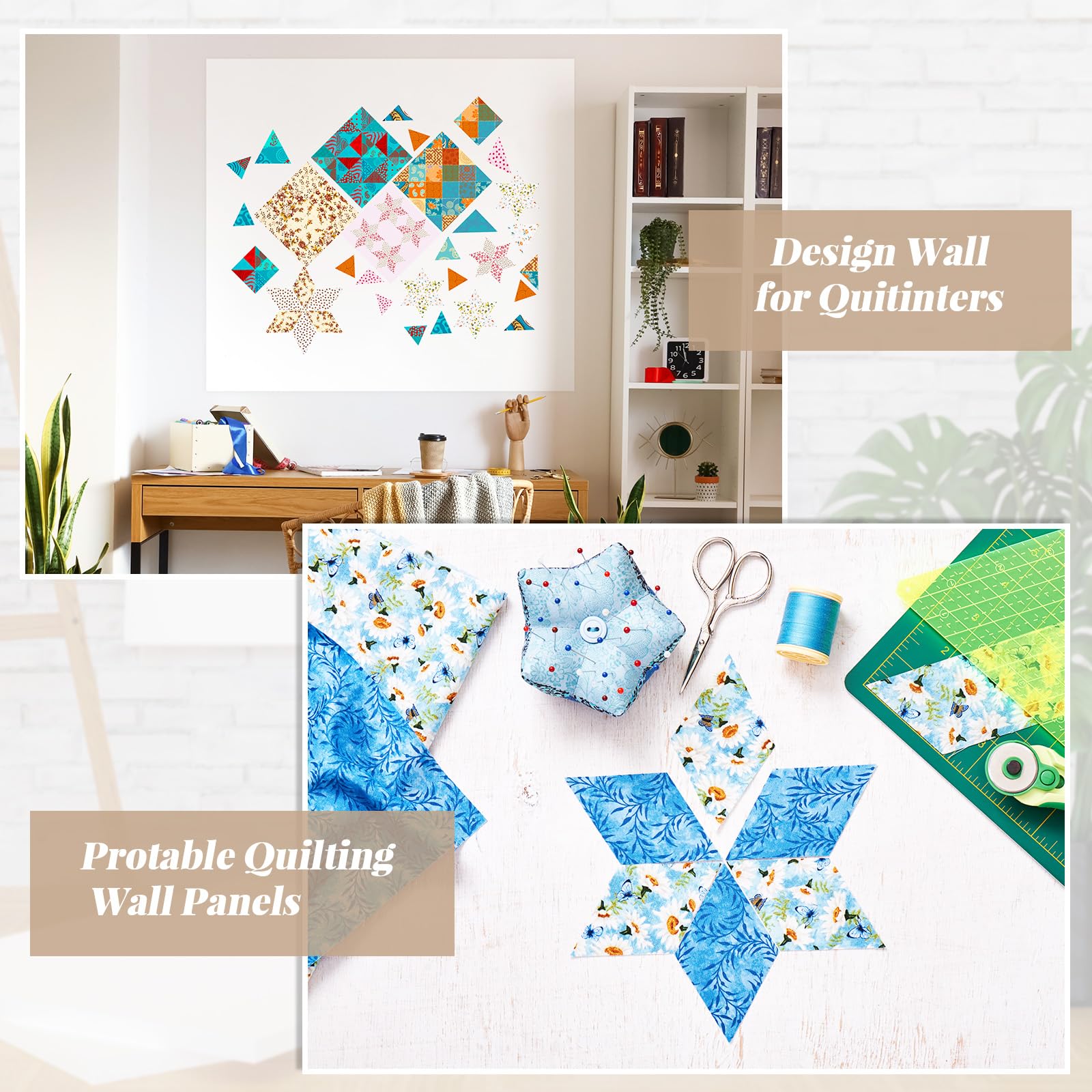 Buryeah 2 Pieces Quilt Design Wall Fabrics 72 in x 60 in Fabrics for Quilters Design Wall Quilting Wall Fabric Sewing Quilting Supplies for Quilt Fabrics Craft Sew Display Wall Double Sided Fleece