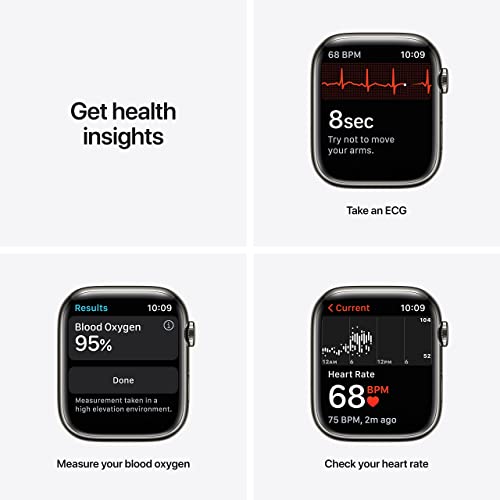 Apple Watch Series 7 GPS + Cellular, 45mm Graphite Stainless Steel Case with Graphite Milanese Loop (Renewed)