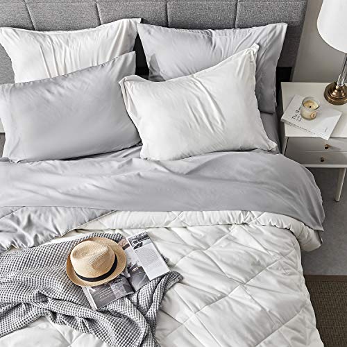 Bedsure White California King Comforter Set - 7 Pieces Reversible Bed Set Bed in a Bag California King with Comforters, Sheets, Pillowcases & Shams, California King Bedding Sets