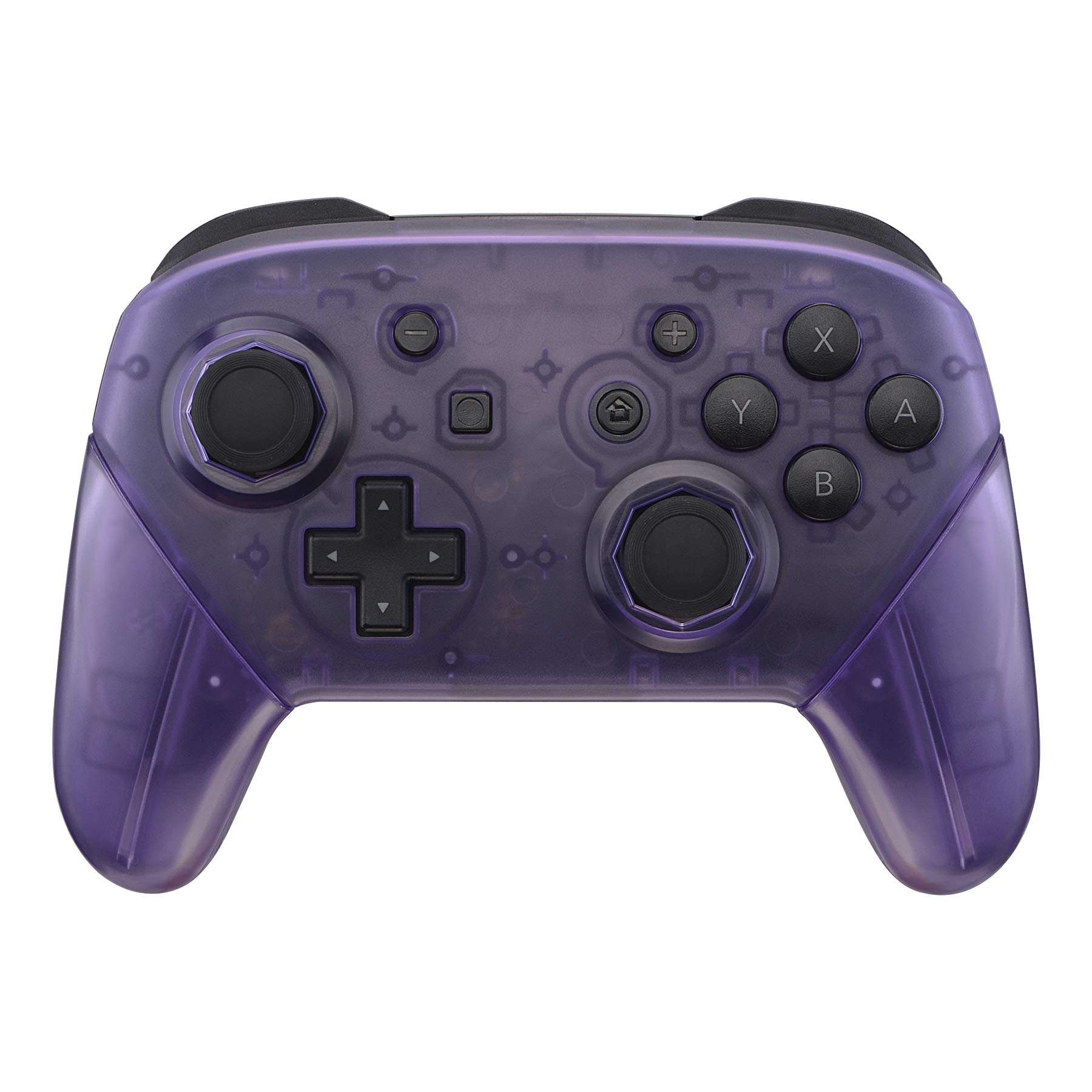 eXtremeRate Clear Atomic Purple Octagonal Gated Sticks Faceplate Backplate Handles, DIY Replacement Grip Housing Shell Cover for Nintendo Switch Pro Controller- Controller NOT Included