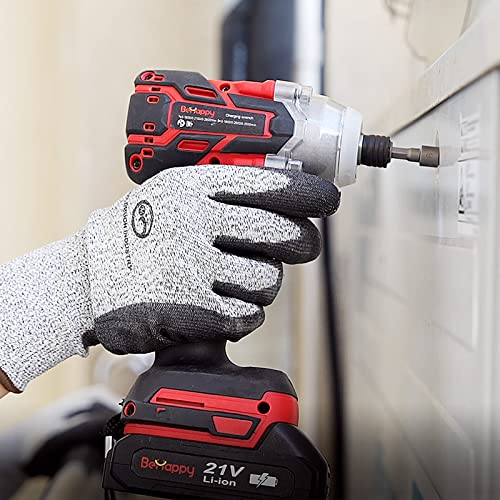BeHappy Cordless Drill Combo Kit 21V, 1/2 Inch Brushless Power Tool Kit and 1/4 Inch Impact Driver, Electric Drill Kit with 2 Batteries and Charger, DIY