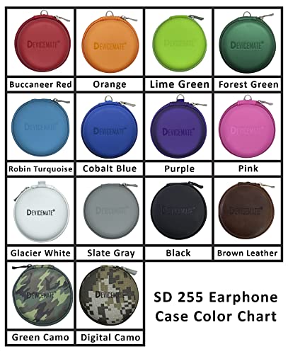 DEVICEMATE in-Ear Headphones, Wired Earbuds, Ergonomic Earphones. Stereo, Noise Isolating, Comfort Fit, Durable Quality, Compatible with Apple & Android Devices. No Mic. Blue Earbud Case