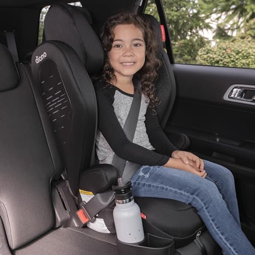 Diono Monterey 4DXT Latch, 2-in-1 High Back Booster Car Seat with Expandable Height, Width, Advanced Side Impact Protection, 8 Years 1 Booster, Black