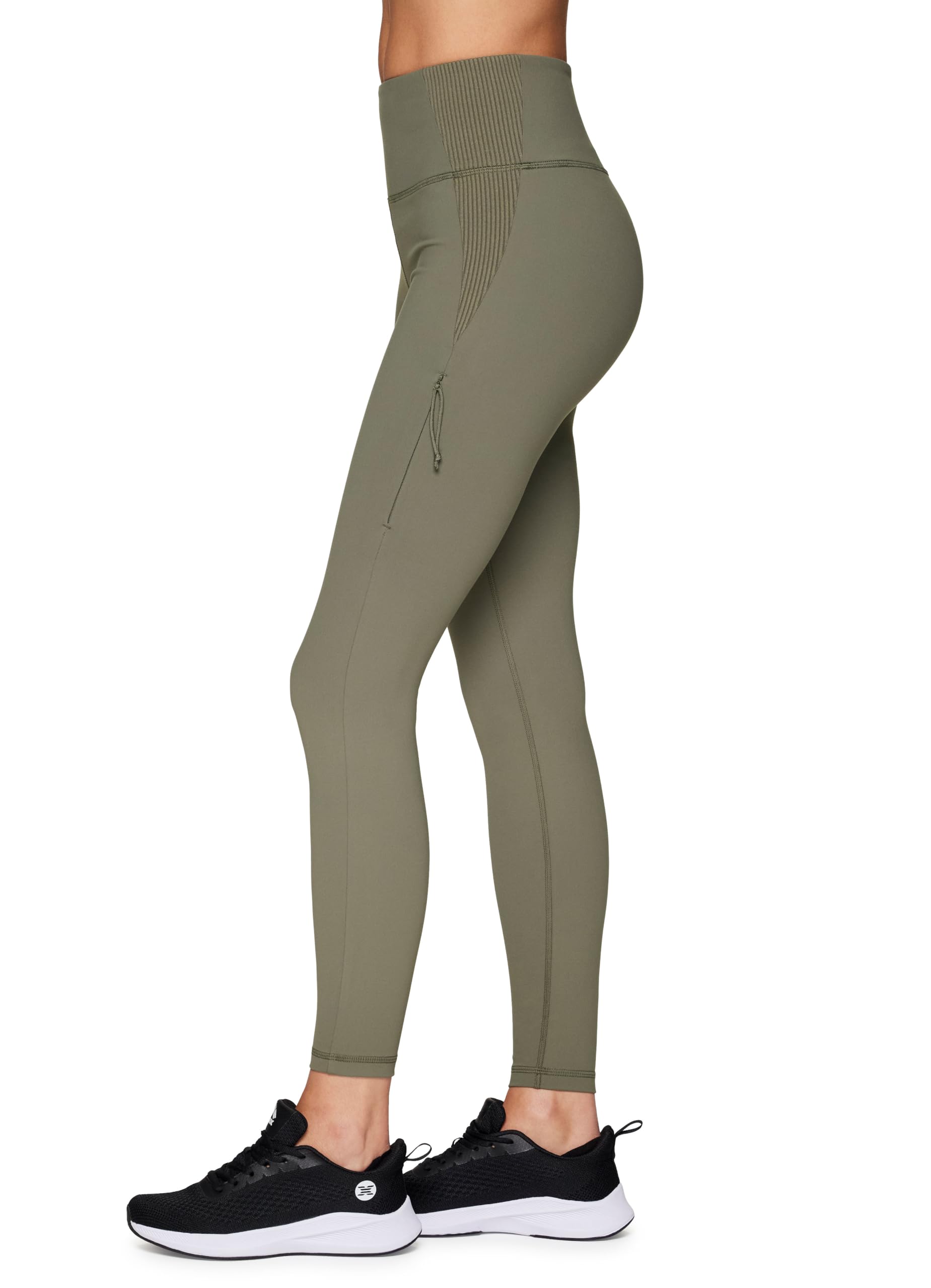Avalanche Women's Super Soft Hiking Yoga Legging with Hidden Zip Pockets Almond M