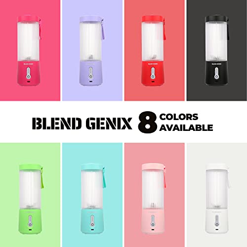 Blend Genix Blender for Shakes and Smoothies β Advanced Portable Fruit Blender with USB Charging Premium Blender Bottle with 450ml Capacity Lightweight and Durable Materials Practical Lanyard, Black