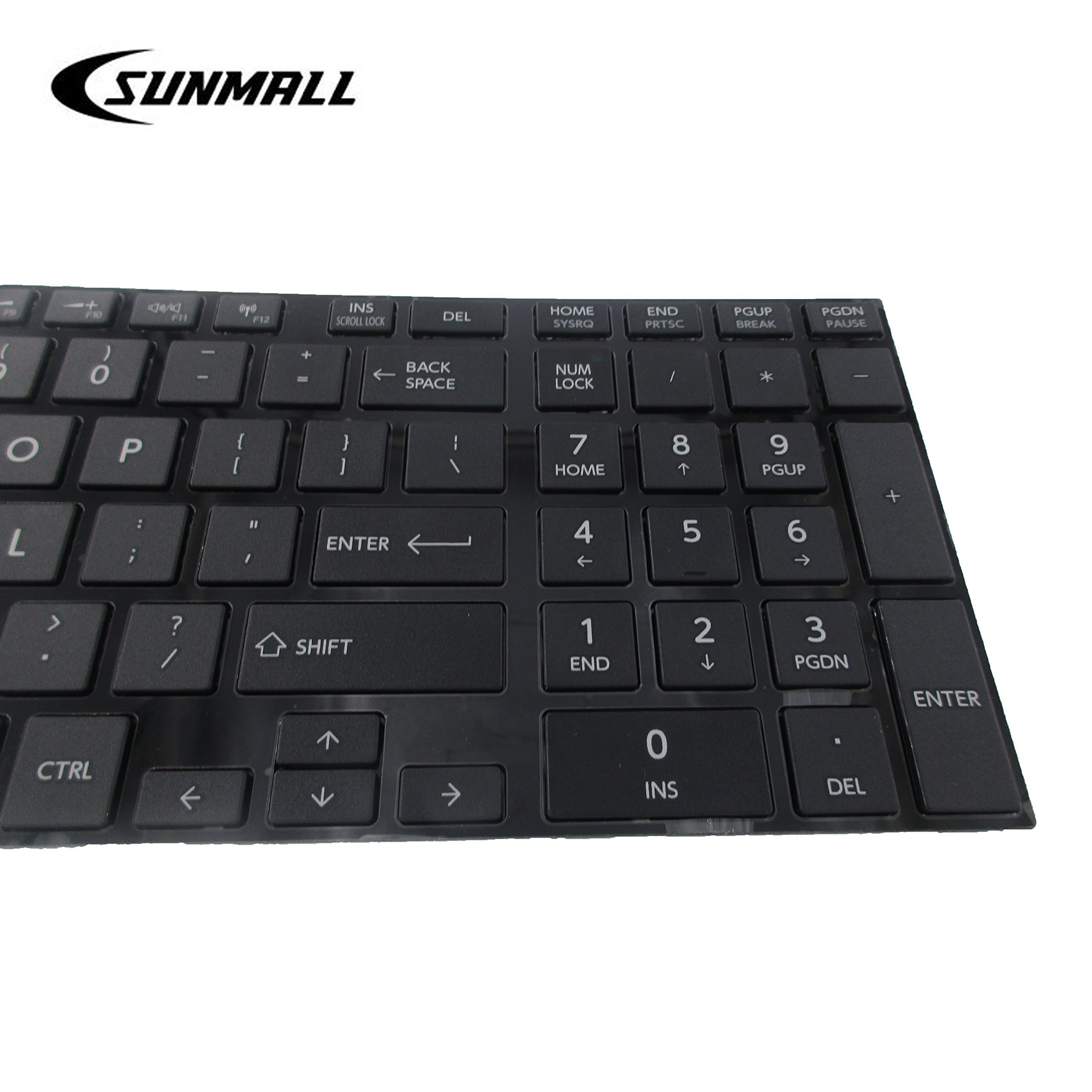 SUNMALL Laptop Keyboard replacement (with FRAME) Compatible with Toshiba Satellite c850 c855 c855d l850 l855 c875 c875d l875d p850 p855 p875d Black US Layout