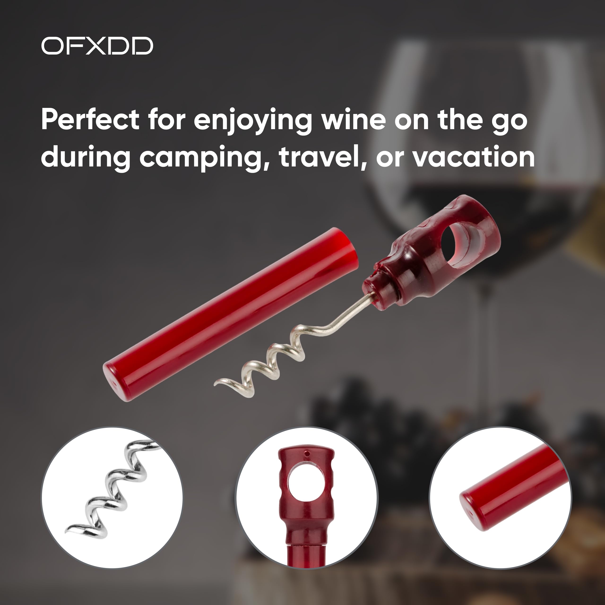 Basic Travel Wine Opener Pocket Size - Plastic Portable Corkscrew for Wine Glass Bottle - Set of 12