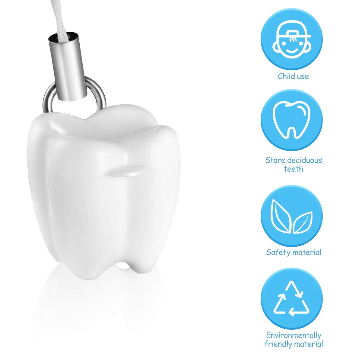 OUNONA 10pcs Baby Tooth Save Box Baby Child Tooth Keepsake Holder Organizer (White)