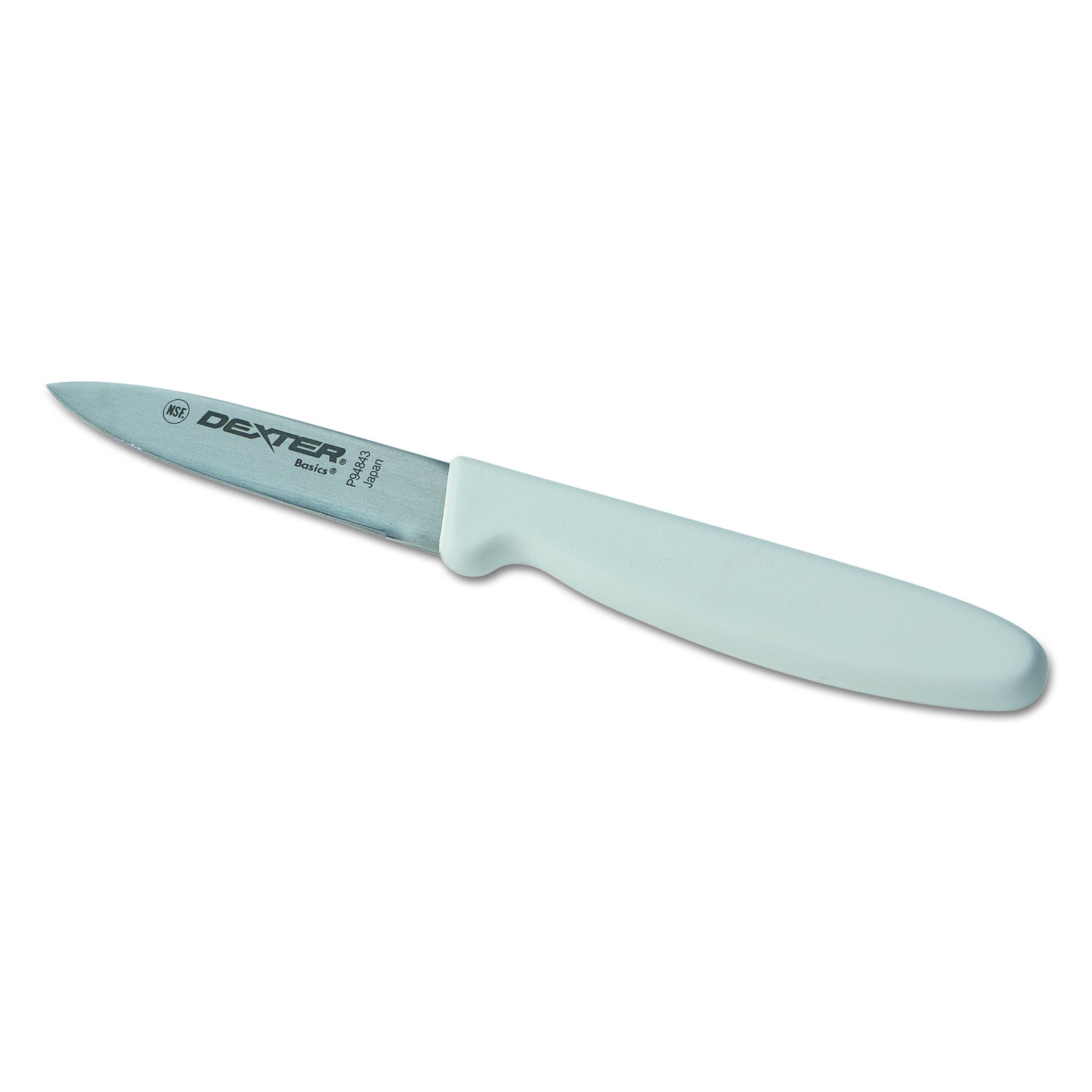 Basics P94843 3-1/8" White Tapered Point Parer with Polypropylene Handle
