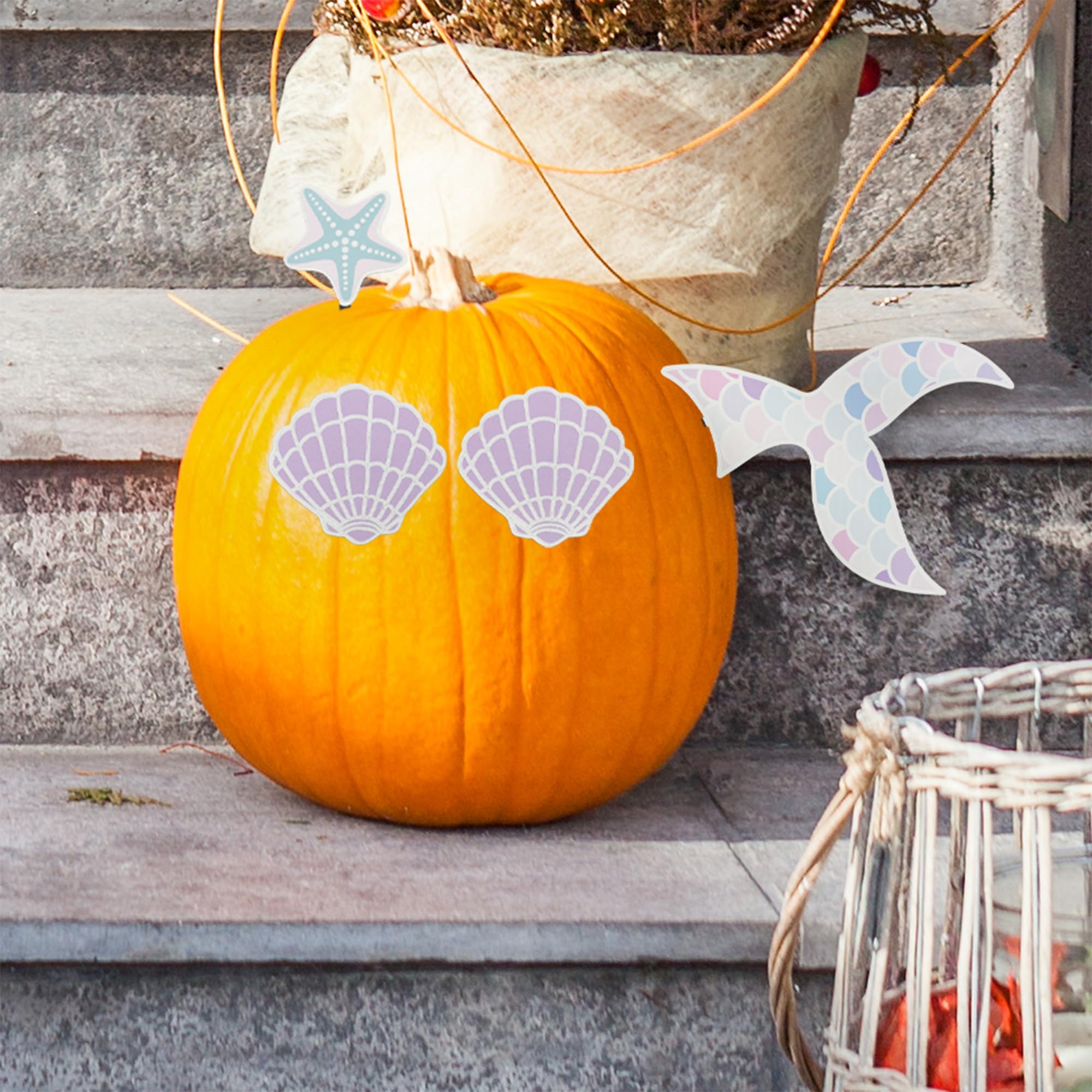 Decorae Halloween Pumpkin Kit Sets (Unicorn and Mermaid Theme), 13 Reusable Metal Accessories for Halloween Fall Pumpkin Face Decorating