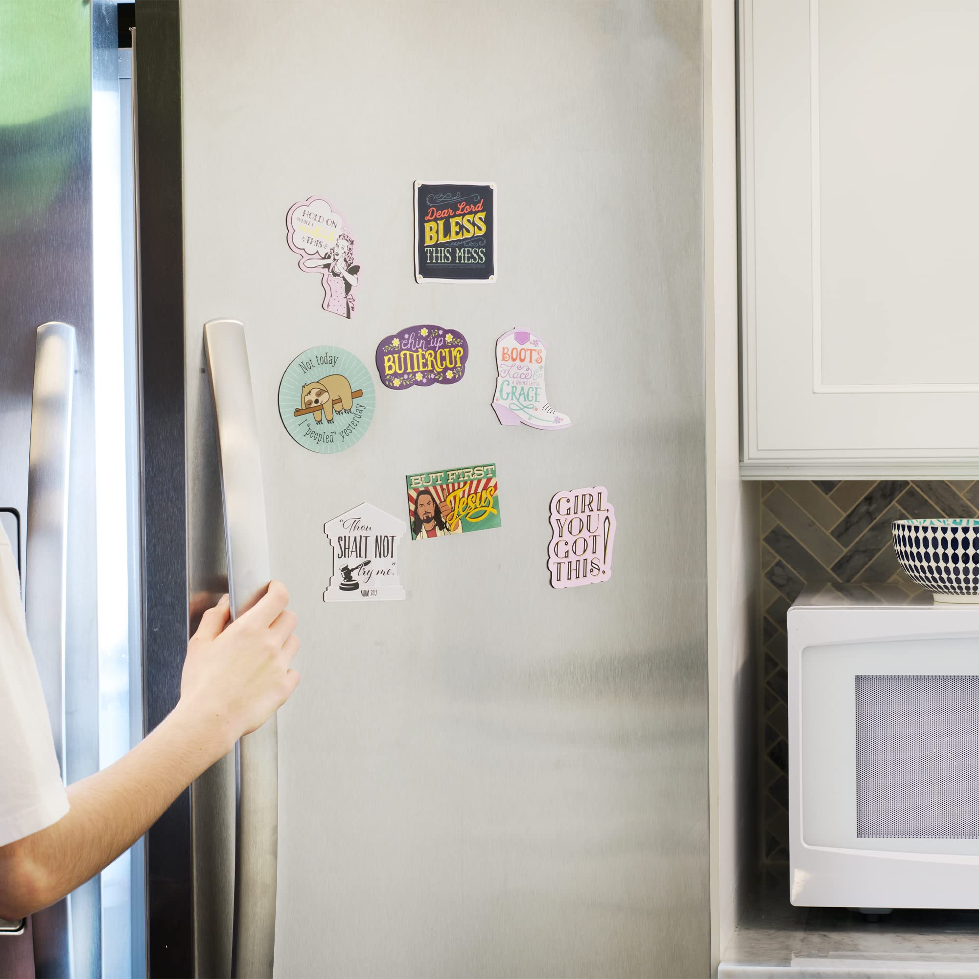 Bless Your Soul Funny Magnets for Magnetic Dry Erase Board, Mini Fridge, Home Office Decor Dorm Refrigerator Locker Accessories and Decorations, Not Today I Peopled Yesterday Introvert