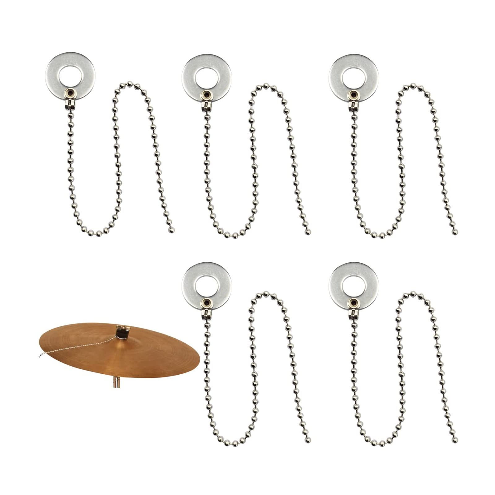 Cymbal Sizzler Chain Drum Set Stainless Steel Drum Cymbal Extension Chain Stainless Steel Cymbal Rattler Sizzler Extension Chain For Drum Jazz Set 5 Pack