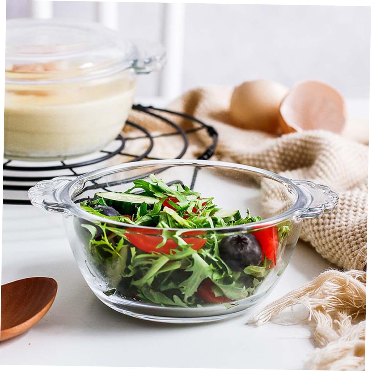 BESTOYARD Egg Steamer 275ml Bowl Glass Kitchen Gadget Kitchen Cooker Food Container Bowls Glass for Microwave Egg Steamer Household Vegetable