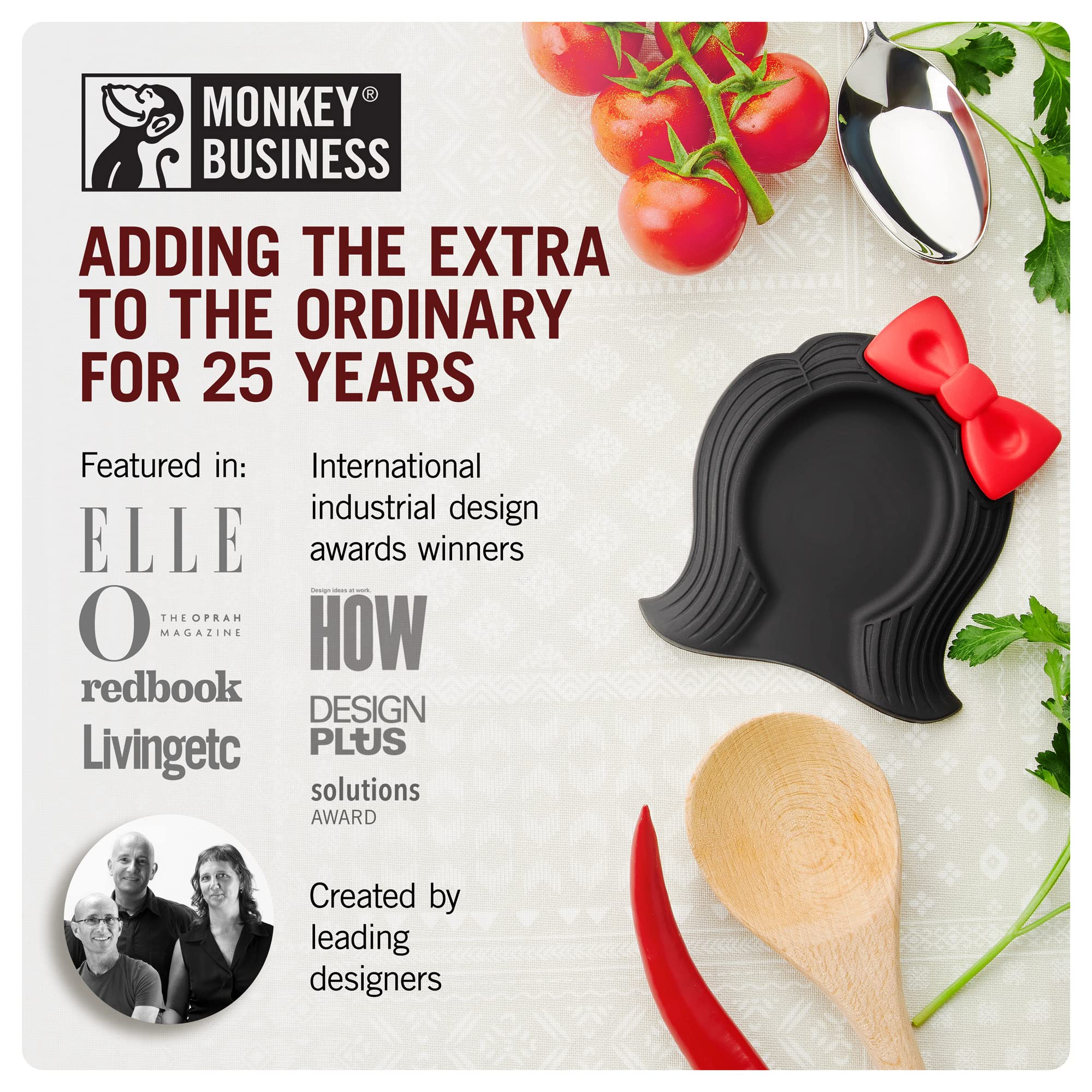 Betty's Fun Wig-Shaped Silicone Spoon Rest/Utensil Rest from a Series of Cool Kitchen Gadgets | 50s-Style Spoon Rest for Kitchen Counter | Original Kitchen Accessories by Monkey Business