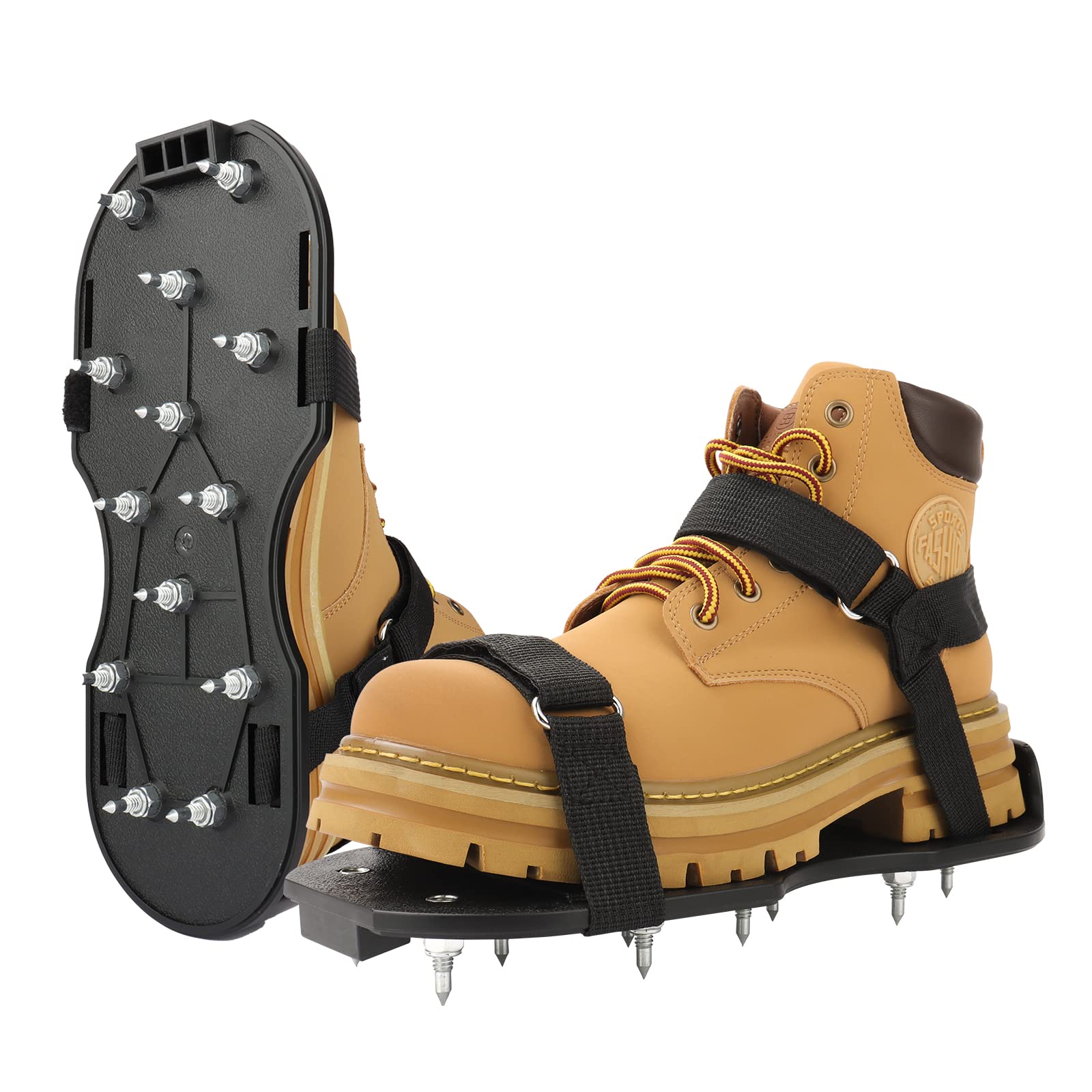 Awiivee Epoxy Floor Spiked Shoes-Gunite Spiked Shoes for Epoxy Floor Coating with Adjustable Widen Straps, Full Assembled Perfect for Epoxy Garage Floors, Overlays, Cover Installation