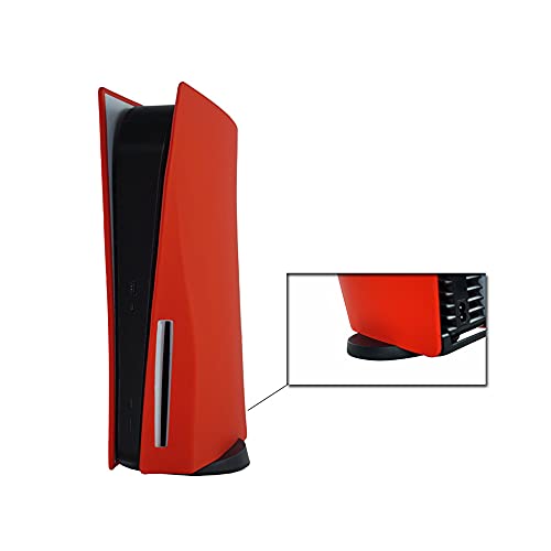 Silicone Skin Cover Compatible for PS5 Console, Anti-Scratch Anti-Dust Waterproof Dustproof Protective Case for Disc/Digital Version (Red Disc Version)