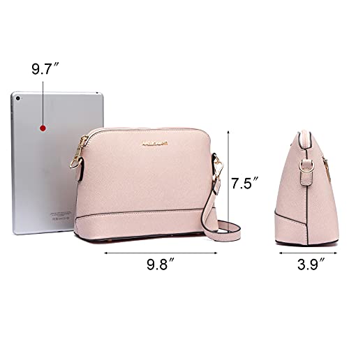 Crossbody Bags for Women, Lightweight Medium Dome Purses and Handbags with Adjustable Strap and Golden Hardwares