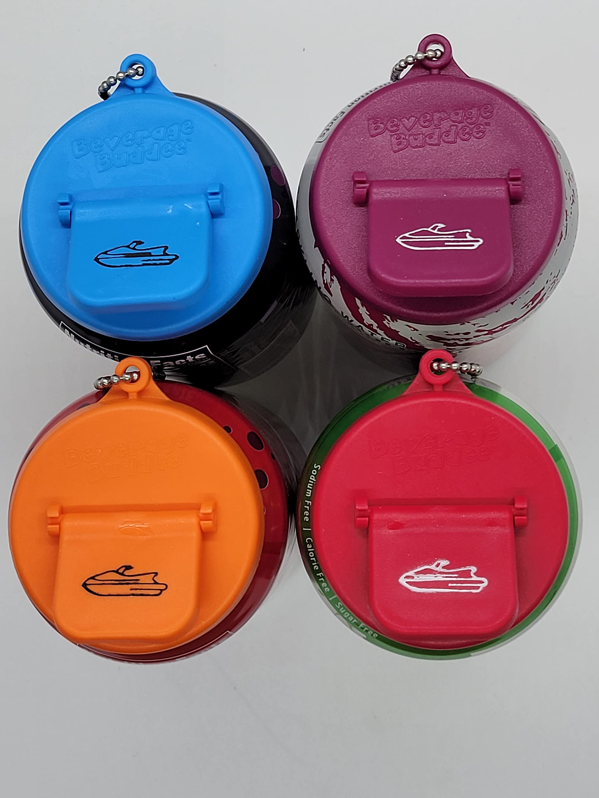 Beverage Buddee Can Cover - Summer Imprints - Best Can Cover For Standard Size Soda/Beer/Energy Drink Cans - Made In The USA - BPA/PCB Free - 4 Pack Assorted Colors (Jet Ski)