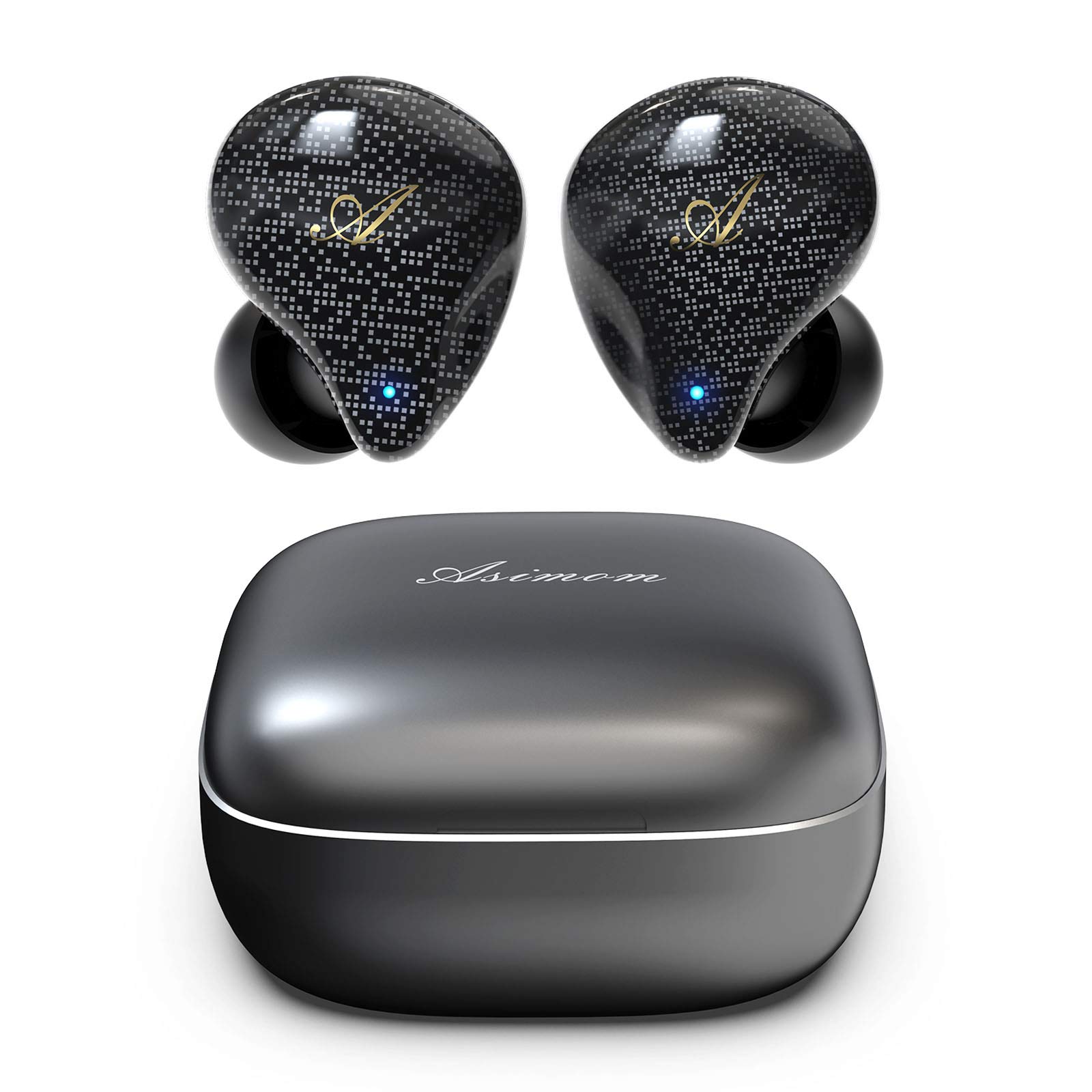 ASIMOM True Wireless Earbuds, Bluetooth V5.0, TWS Bluetooth Earphones, Auto-Pair Wireless Headphones with High Definition Mic, Stereo Sound, Smart Touch, 30 Hours Playtime