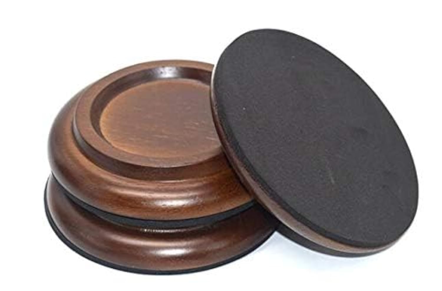 FameFame 3 Pack Hardwood Piano Caster Cups Floor Protector Solid Caster for Grand Piano, Non-Slip & Anti-Noise Foot Pad, (Brown) 1