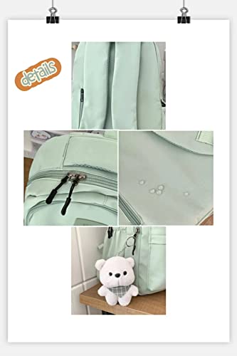Cute Backpack Kawaii Backpack Aesthetic Supplies Cute Aesthetic Backpack for College Laptop Travel Supplies (Beige White)