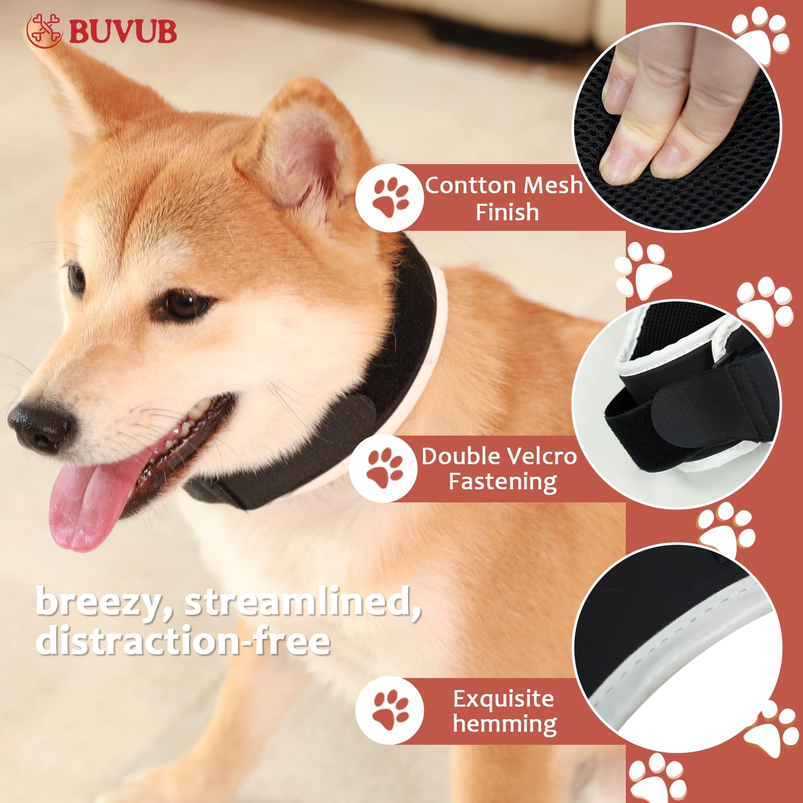 BUVUB Dog Neck Brace Supports Pet's Necks with Intervertebral Disk Disease (IVDD) Cervical Vertebral Sprains Instability Neck Brace for Dog Pet Cervical Collar (Wide M)