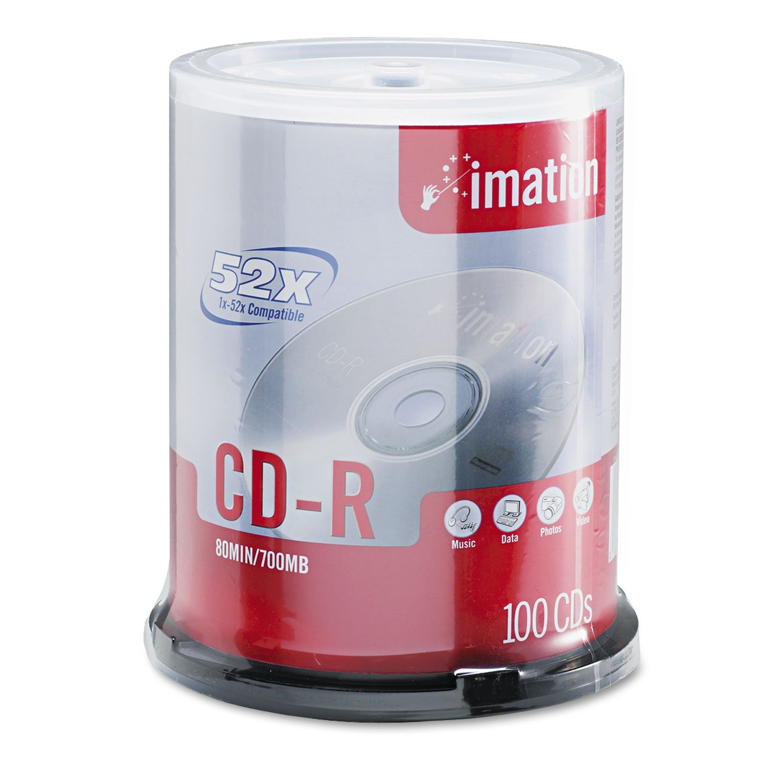 Imation 66000108705 52x Certified CD-R 700MB 80 Min 100 Pack Spindle Imation