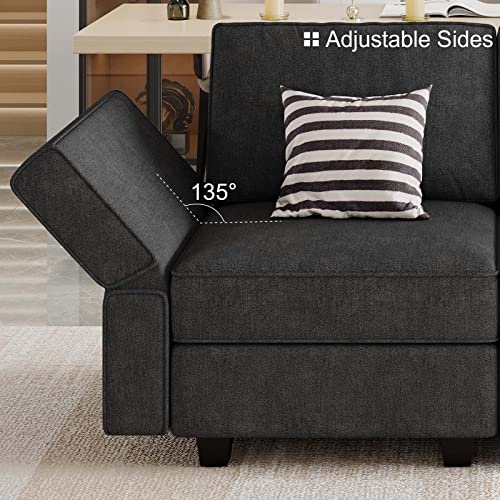 Belffin Modular Sofa Bed Module Sectional Sleeper Sofa Convertible Sectional Couch Bed Set Sleeper Couches Dark Grey