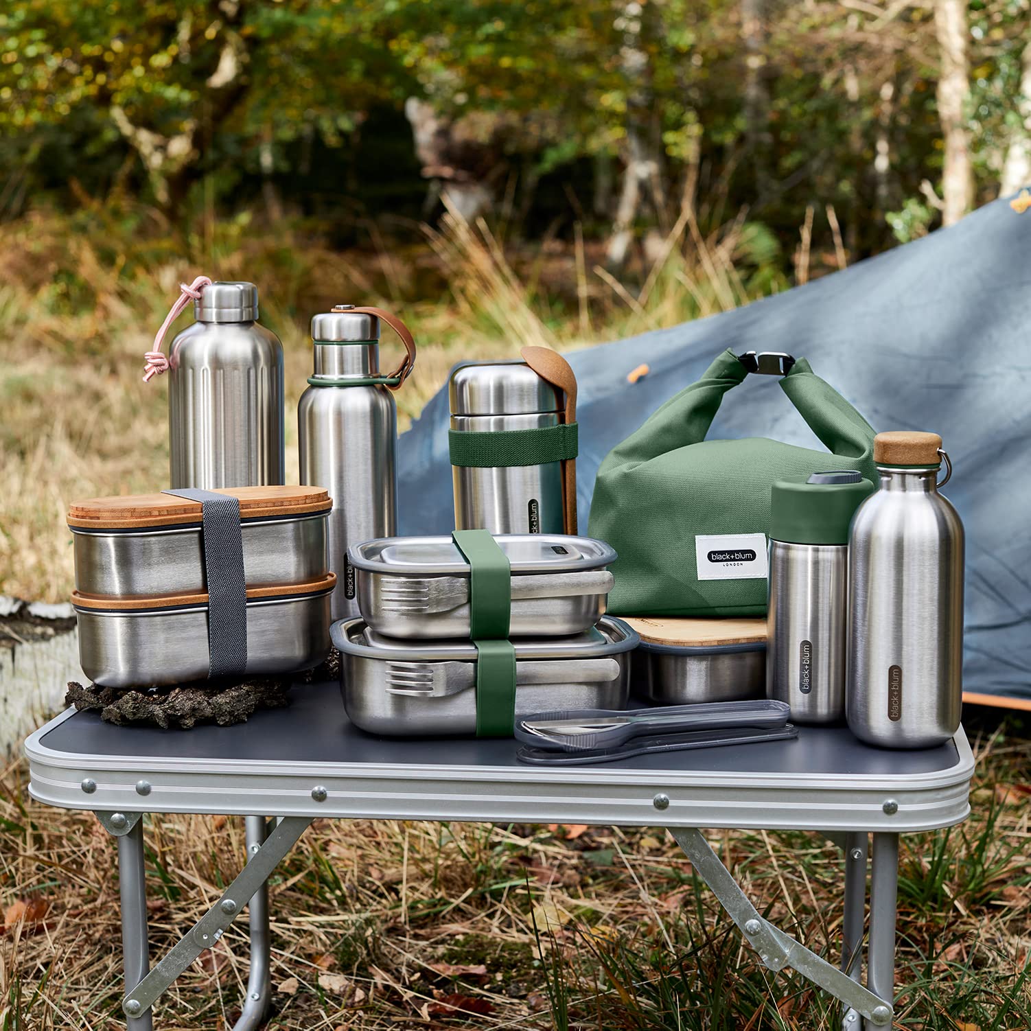 black+blum Explorer Insulated Flask, Small, Olive, 650 ml