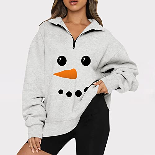 ayaso Women's Xmas Long Sleeve Crew Neck Pullover Printed Top Graphic Sweatshirts Comfy Blouse Casual Tees Loose Sweater