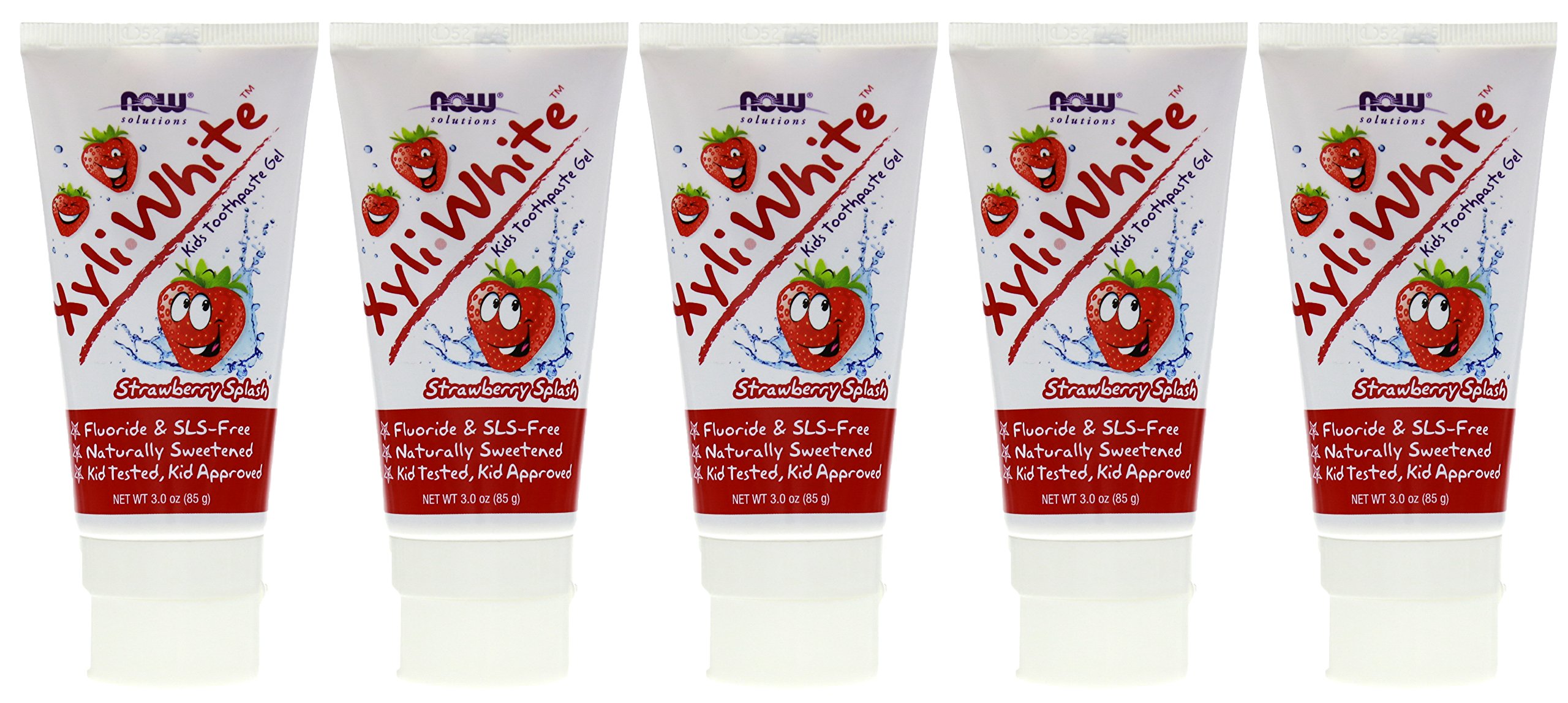 NOW Foods XYLIWHITE STRAWBERRY-KID'S TOOTHPASTE, 3 oz. - 5PK