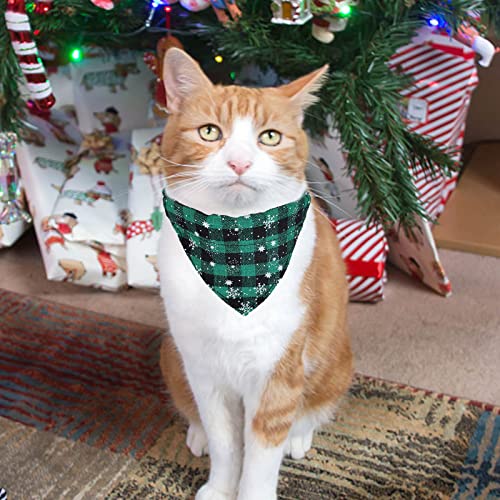 Christmas Dog Bandanas 3 Pack, Elk and Santa Bandana, Reversible Triangle Scarves for Dogs Cats Pets, Premium Durable Fabric, Adjustable Fit