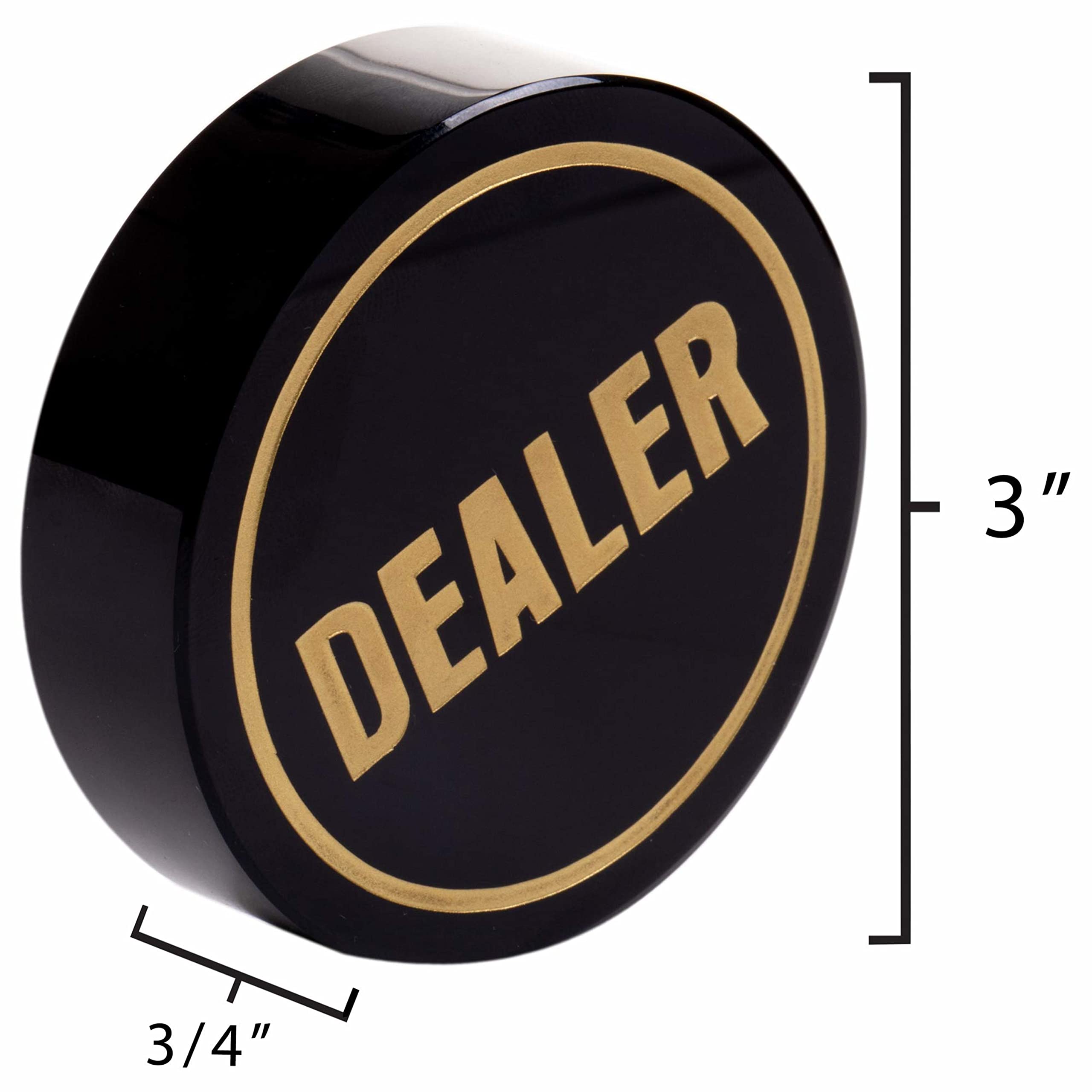 Crystal Dealer Button | Quality Premium Heavy Poker Puck | 3-Inch Large Casino-Grade Button | Gaming Accessory | Perfect for Poker, Texas Hold 'em, Gambling, and Card Games