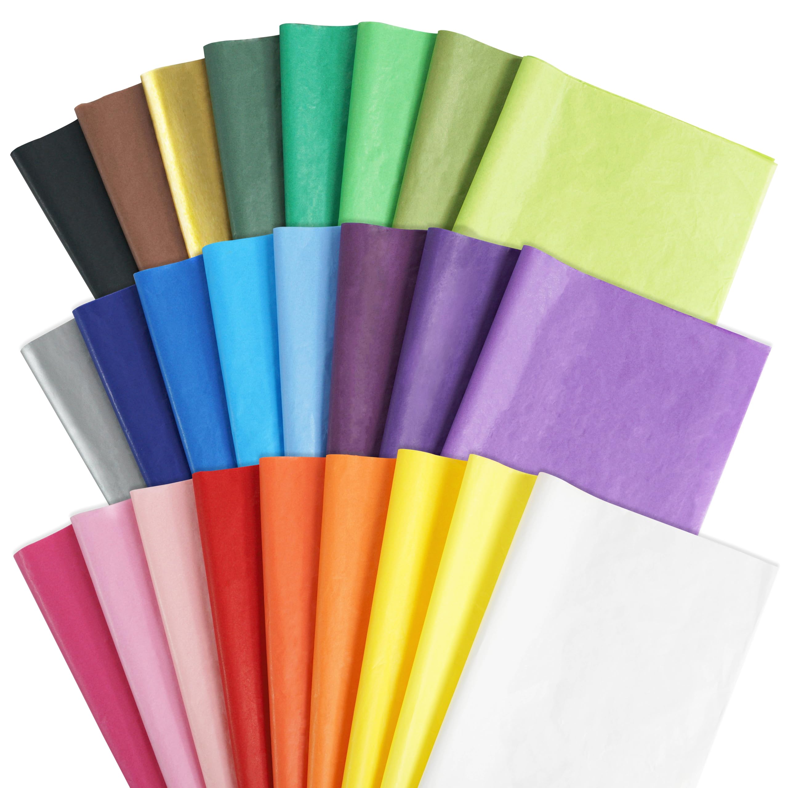 Bobobag 150 Sheets Colored Tissue Paper, 20X14 inch Christmas Tissue Paper for Gift Bags, Red Green Yellow White Black Gift Wrapping Paper(25 Colors)
