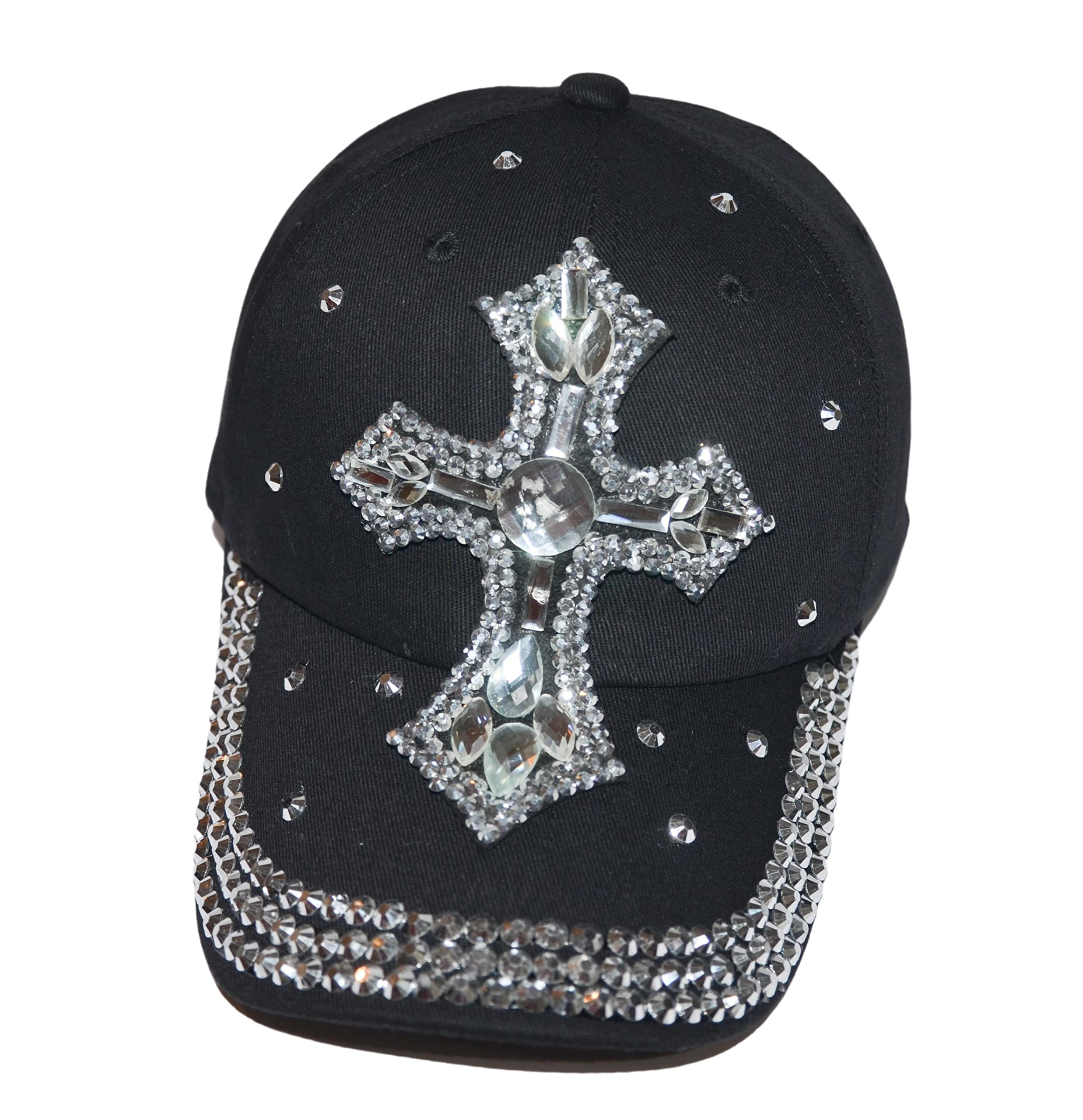 Popfizzy Bling Baseball Cap for Women and Girls, Fun Bedazzled Hats, Shiny Rhinestone Denim and Diamond Hat, Sparkly Gifts