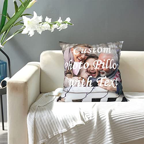 Custom Design Photos or Text Throw Pillowcase, Personalized Photo Pillow, Love Photo Throw Pillow, Wedding Keepsake Throw Pillow 12"X12"