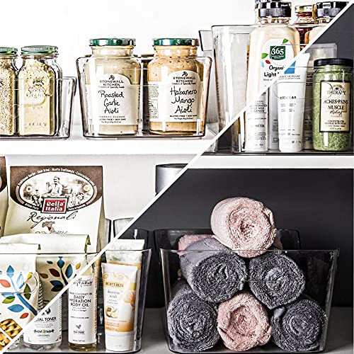BINO | Plastic Storage Bins, X-Large - 12 Pack | THE SOHO COLLECTION | Multi-Use Organizer Bins | Built-in Handles | BPA-Free | Pantry Organization | Home Organization | Fridge Organizer | Freezer Org