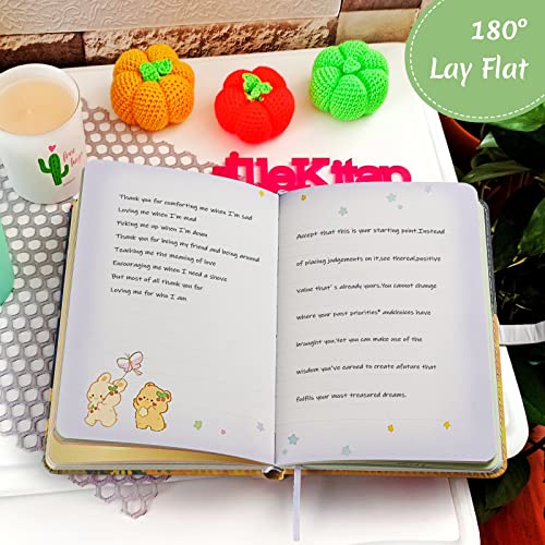 Cute Notebook, Colorful Blank Journal for Women, Leather Journals for Writing, Hardcover Kawaii Notebooks Beautiful Dairy with Magnetic Closure for Girl, Kids Gift 192pages(Garden)