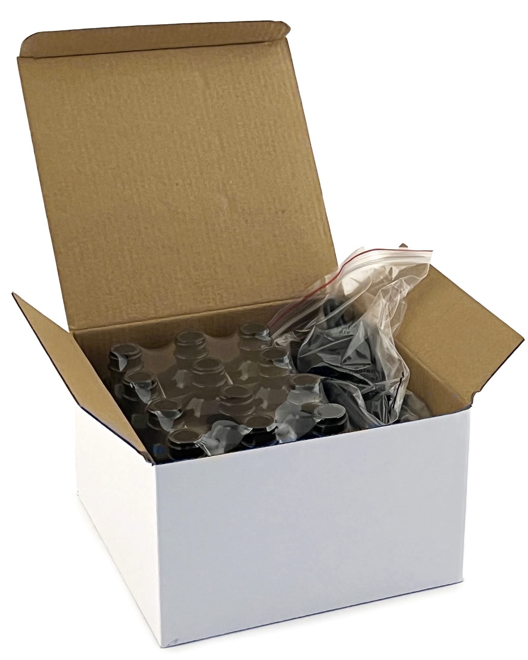 Vivaplex, 12, Black, 2 oz Glass Bottles, With Glass Eye Droppers