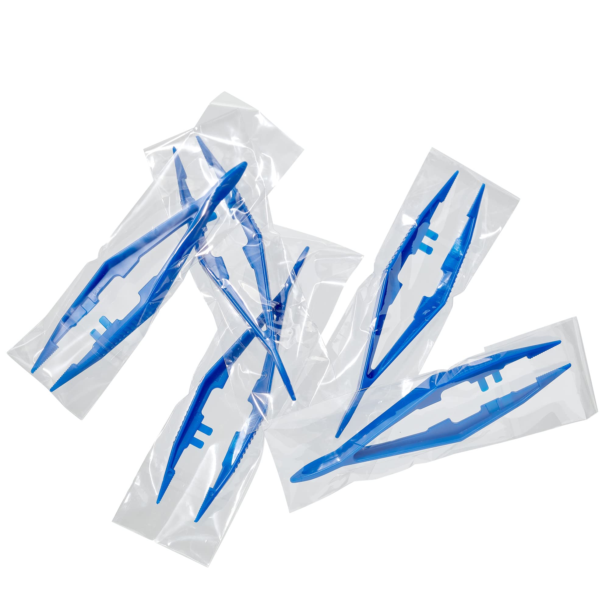 Point Tapered Thumb Forceps - Individually Wrapped Precision Tweezers with Serrated Tips and Tapered Ends (10 Count)